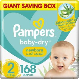 Pampers Size 2 New Baby-Dry Diapers 3-8kg Giant Box 168 Count